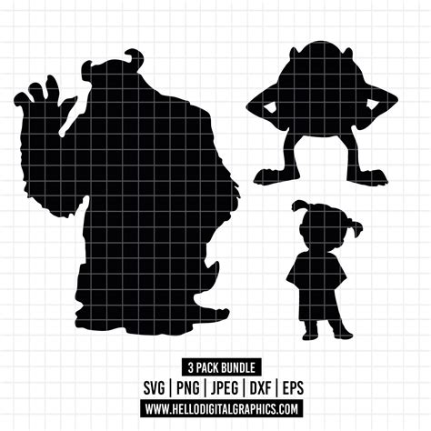 2905 Monster Inc Pack Svg Eps Png Disneey Monster Inc Boo Mike