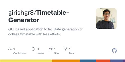 Github Girishgr8timetable Generator Gui Based Application To