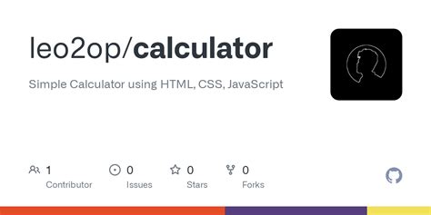 GitHub Leo2op Calculator Simple Calculator Using HTML CSS JavaScript