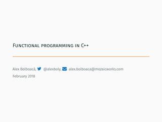 Functional programming in C++ | PPT