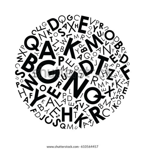 Vector Illustration Alphabet Letters Circle Shape Stock Vector Royalty Free