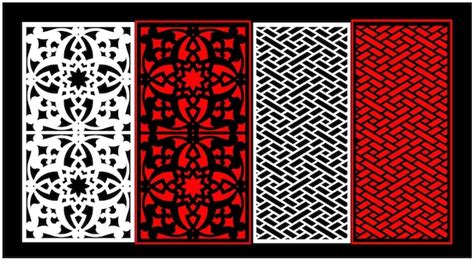 Premium Vector Decorative Wall Panels Set Jali Design Cnc Pattern Laser Cutting Pattern Router
