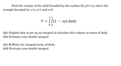 Solved Find The Volume Of The Solid Bounded By The Surface