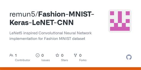 GitHub Remun Fashion MNIST Keras LeNET CNN LeNet Inspired Convolutional Neural Network