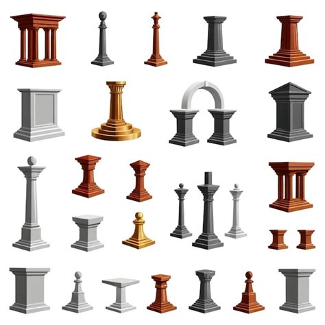 A Collection Of Different Types Of Columns And Columns Premium Ai Generated Vector