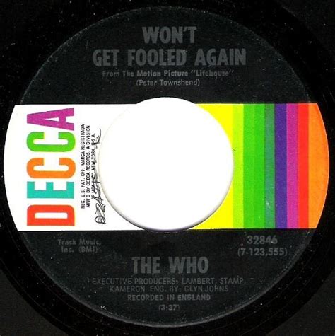 Who The Wont Get Fooled Again Decca 32846 Seven Inch Vinyl