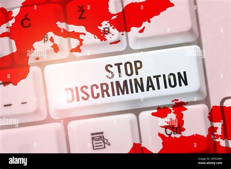 Sign Displaying Stop Discrimination Internet Concept Prevent Illegal