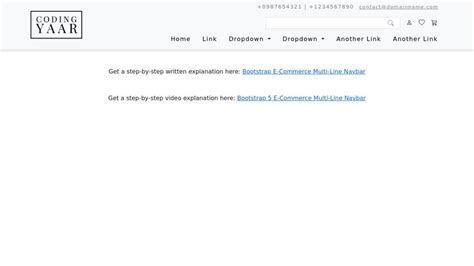 bootstrap 5 e commerce multi line navbar