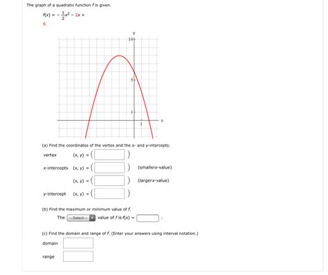 solved the graph of a quadratic function fis given f x