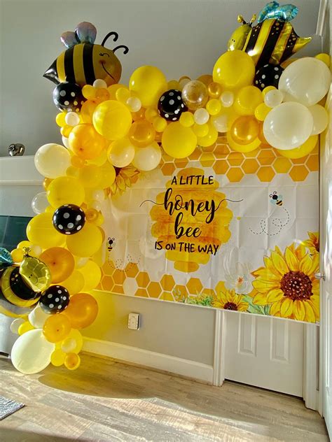 Momma To Bee Diy Balloon Arch Garland Kit Pastel Yellow Gold Black