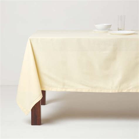 Cream Cotton Square Tablecloth 140 X 140 Cm