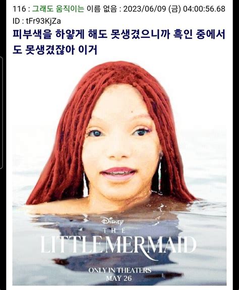 인어공주는 흑인이라서 실패한게아니라 포텐 터짐 최신순 에펨코리아