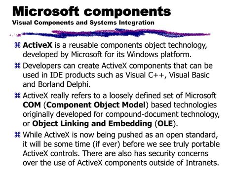 Ppt Java Component Technology Visual Components And Systems Integration Powerpoint