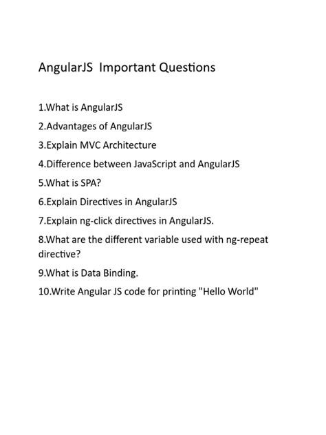 angularjs important question bank pdf