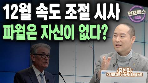 12월 속도 조절 시사 파월은 자신이 없다 인포맥스라이브 유신익 Kb금융지주 Chief이코노미스트 Youtube