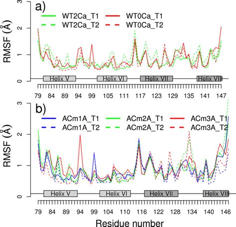 Fluctuations Of The Residues Rmsf Å Observed In C Cam Based On The