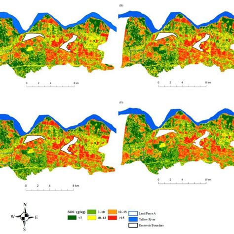 Spatial Pattern Of Soc In The Study Area Based On A The Lt Model B Spatial Pattern Of Soc In The Study Area Based On A The Lt Model B