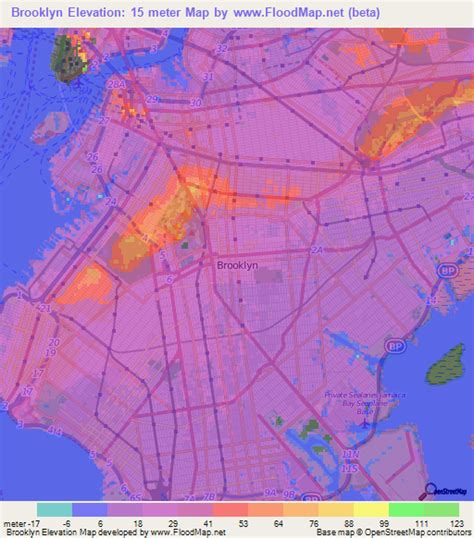 Elevation Of Brooklyn Us Elevation Map Topography Contour