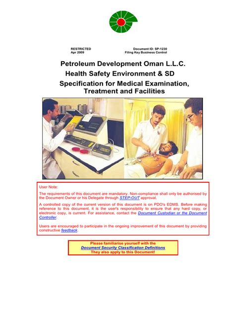 Pdo Medical Examinations Specification Sp1230 Pdf First Aid Ambulance