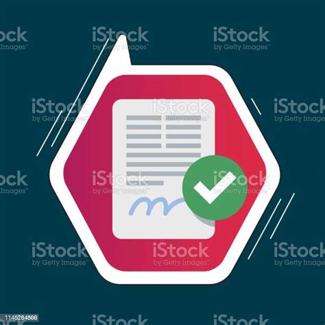 도장 및 펜으로 승인 된 문서 현대 평면 디자인 그래픽 요소입니다 승인 된 응용 프로그램 개념 벡터 일러스트 레이 션 평면