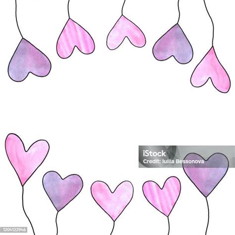 마음의 모양에 분홍색 수채화 풍선 인사말 카드에 대한 템플릿 배경입니다 생일 발렌타인 데이 결혼식 어머니의 날 사랑의 선언 웹에 대한 간단한 그림 0명에 대한 스톡 벡터