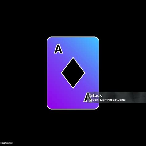 Ace Of Diamonds Blue Gradient Vector Icon Stock Illustration Download