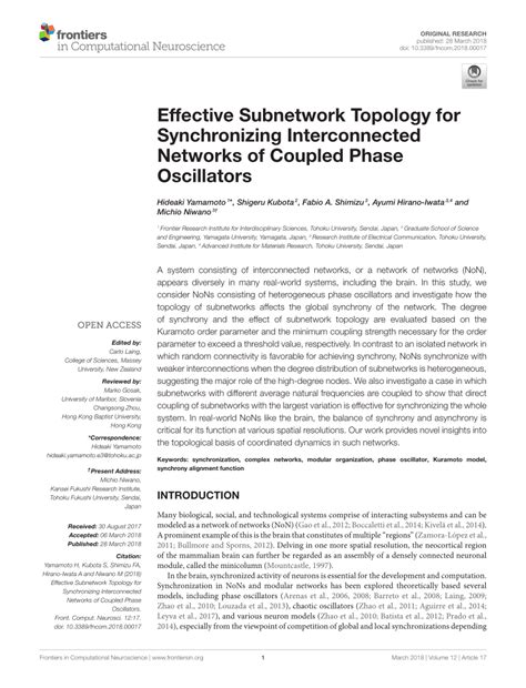 Pdf Effective Subnetwork Topology For Synchronizing Interconnected Networks Of Coupled Phase