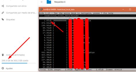 Nextcloud usage quota for user seems not correspond to the folder size on linux ℹ Support