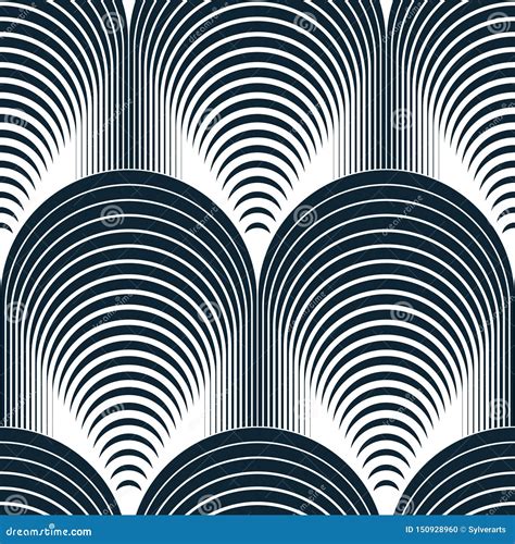 Abstract Lines Geometric Seamless Pattern Vector Repeat Endless Fabric Background Roof Tiling