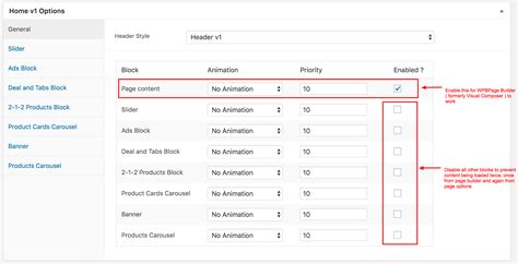 visual composer does not work with home pages electro documentation