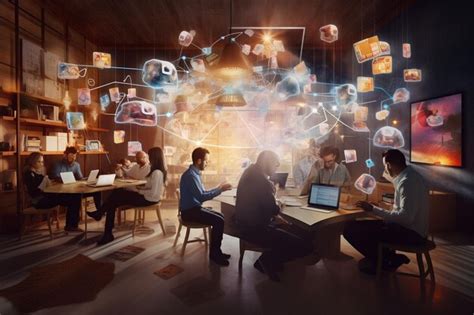 Premium Photo Creative Brainstorming Session With Digital Generative Ai