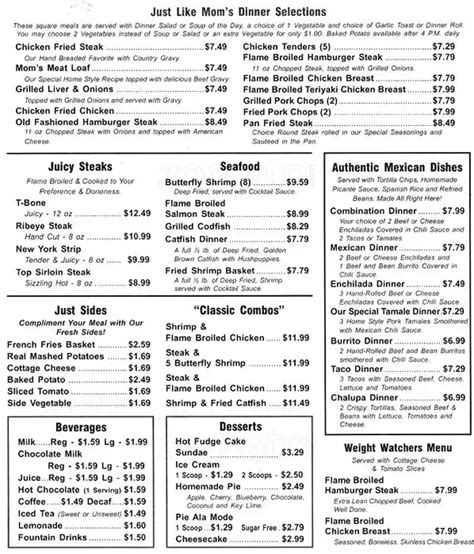 Menu At Benbrook Cafe Fort Worth