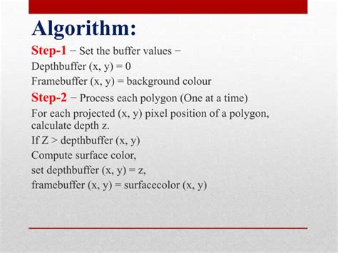 Depth Buffer Method Pptx 3 D Graphics Computer Software And