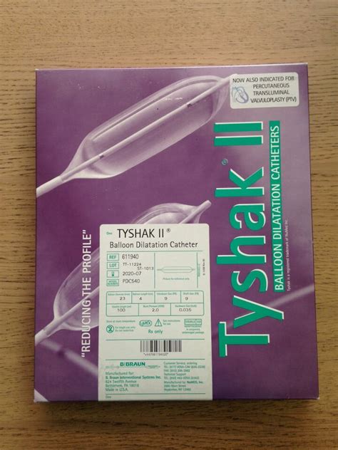 New Numed 611940 Tyshak Ii Balloon Dilatation Catheter 100cm X