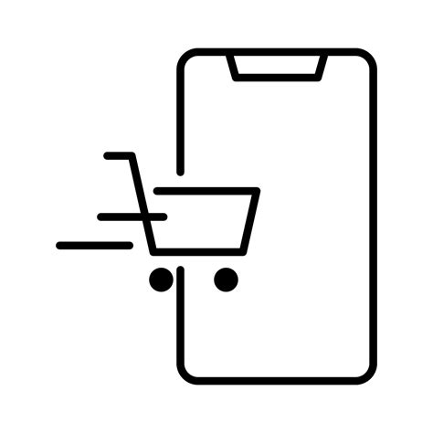 Mobile Online Shopping Thin Line Outline Icon Button 23642338 Vector Art At Vecteezy