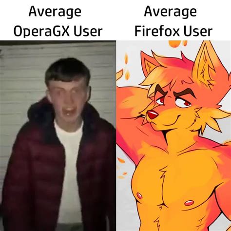 Average Operagx User Vs Average Firefox User Firefox Furry Furries Opera Operagx Memes