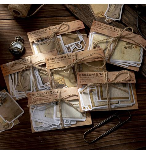 빈티지 라벨 그을린 편지 다꾸 스티커 6종 티몬