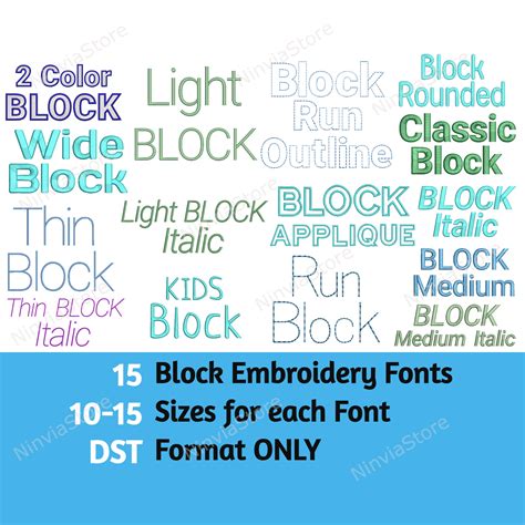 Dst Embroidery Font Bundles Ninviastore