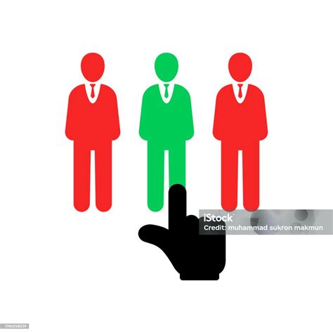 채용과 같은 직원을 직접 선택합니다 플랫 단순한 미니멀 리더십 로고 그래픽 디자인 절연 통하고 있는 백색 군중 심벌 또는 작업