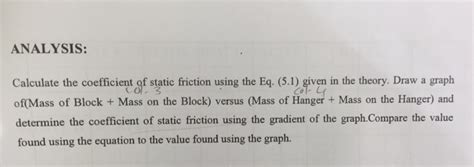 Static Friction Experiment Aim To Determine