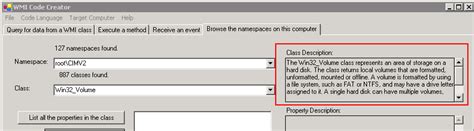 windows get the description from an wmi class using vbscript stack