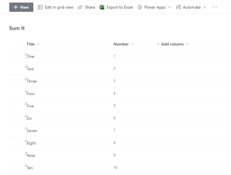calculate the sum for a sharepoint column in power automate