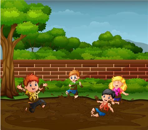80 Girls Playing In Mud Stock Illustrations Royalty Free Vector