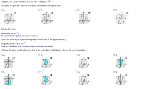solved complete parts a d for the functions f x 4x