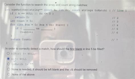 Solved Consider The Function To Search The Array And Count Chegg