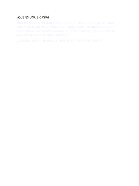 Biopsia Procedimientos Y Análisis Pdf