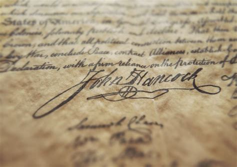 John Hancock Signature On The Us Constitution Stock Image Image Of