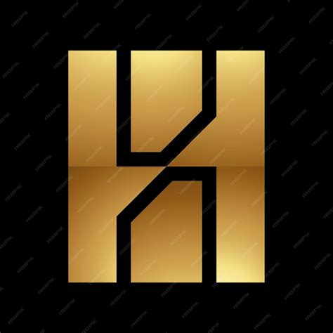Premium Vector Golden Letter H Symbol On A Black Background Icon 7