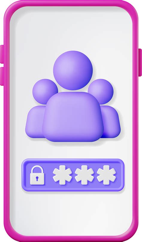 3d User Login Form Page In Smartphone 35711696 Png
