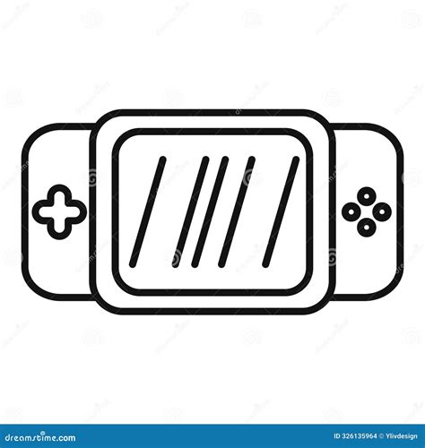 Portable Gaming Console Displaying Loading Screen Icon Stock